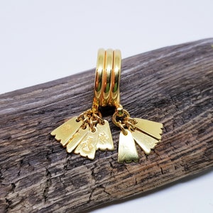 Yellow Gold Plated 7 Days Ring, Women's Ring With Charms, Pagan Seven ...