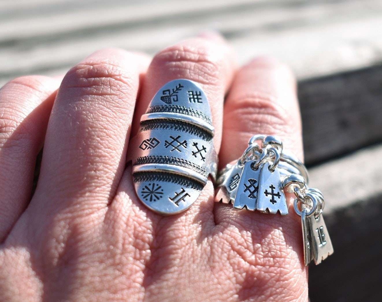 925 Silver Latvian Shield Ring Full Finger Ring Extra Wide - Etsy