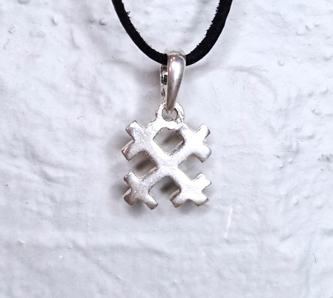 Small Latvian Mara Cross Necklace | Silver Cross Charm | Ancient Cross ...