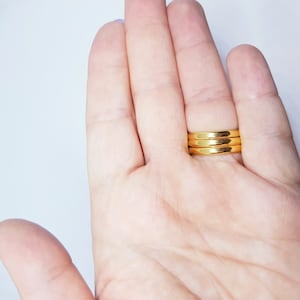 Yellow Gold Plated 7 Days Ring, Women's Ring With Charms, Pagan Seven ...