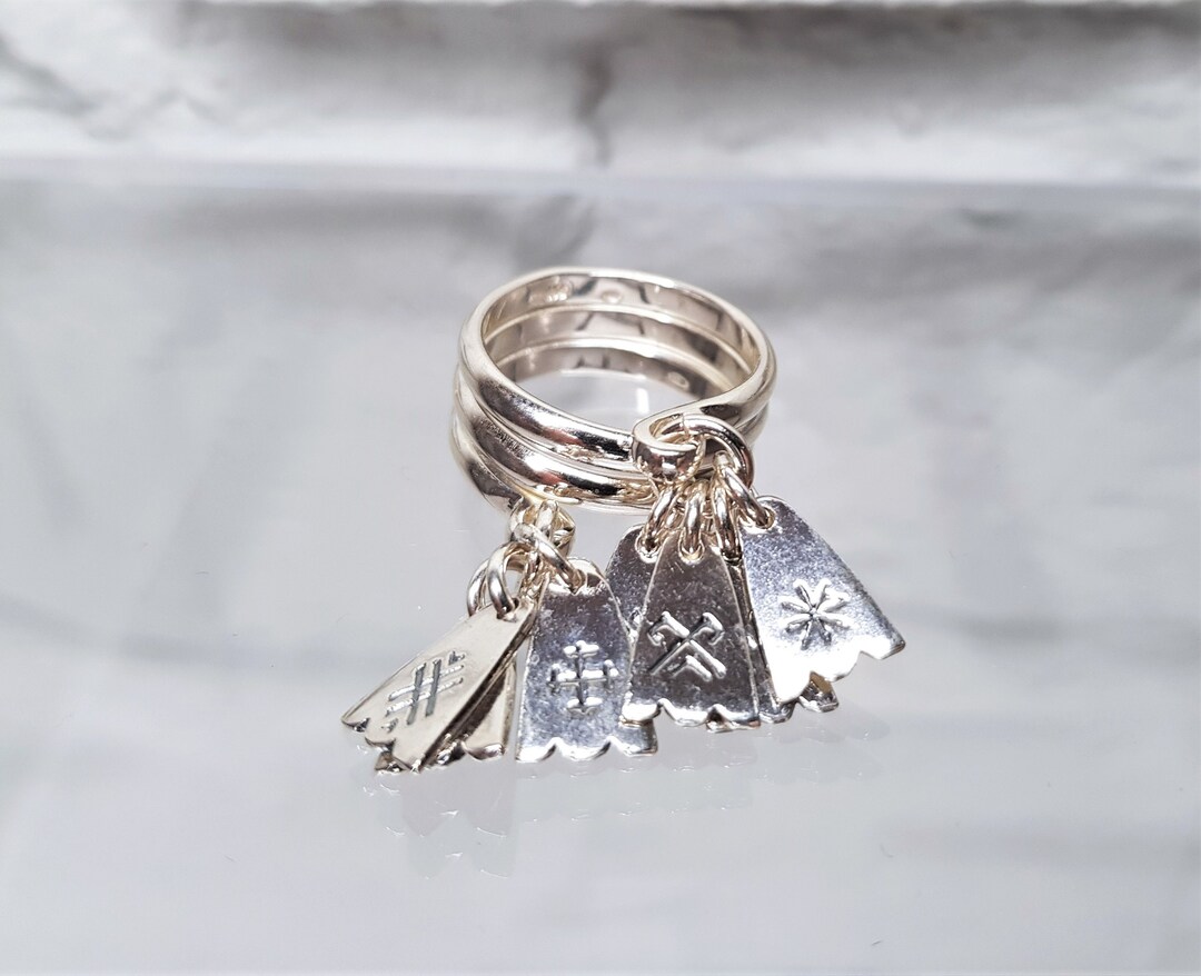 7 Day Charms Ring, Latvian Seven Day Ring or Bride's Ring With Pagan ...