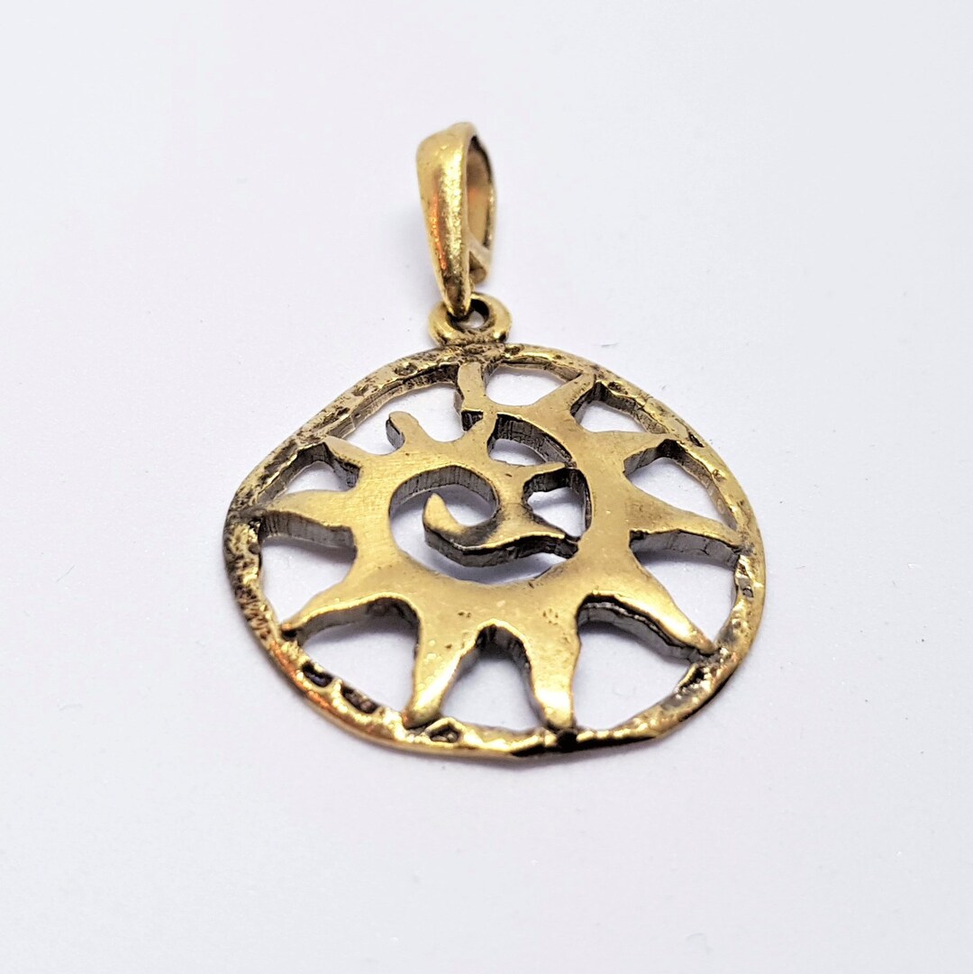 Sun Symbol Pendant in Bronze and Silver, Gift for Women and Men, Unisex ...