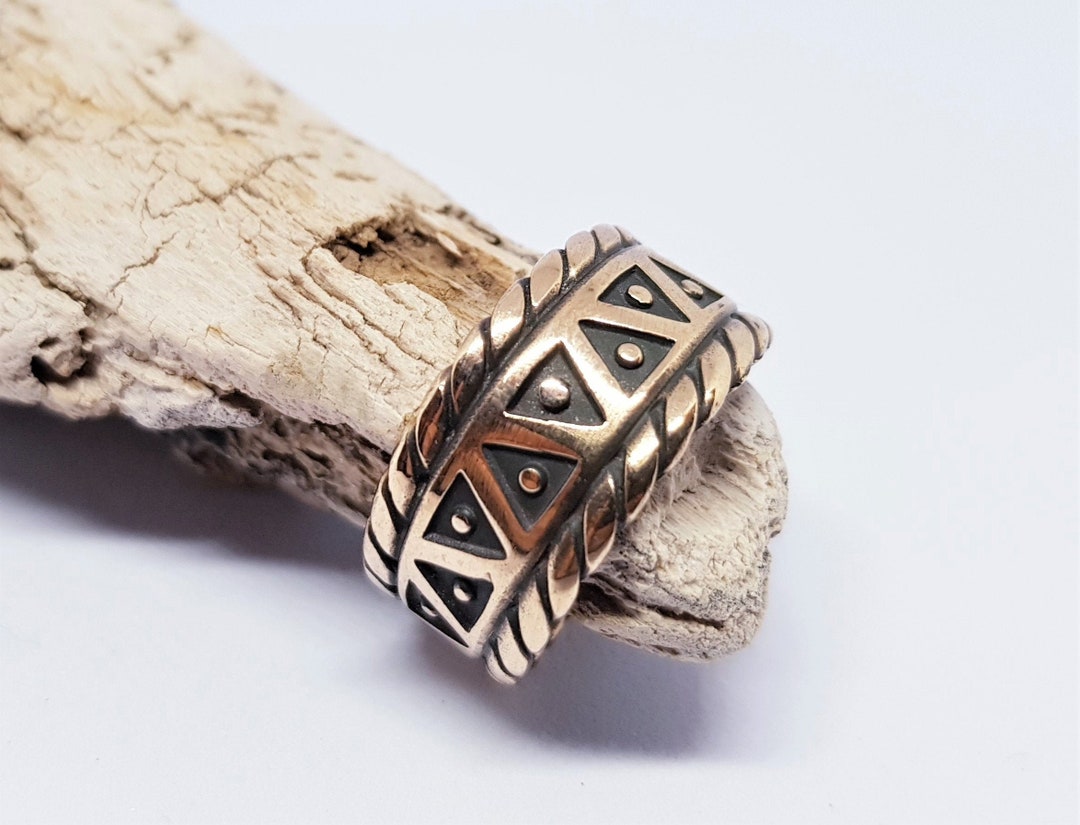 Bronze Ring Sun and God Symbols - Unisex Ring - Baltic Protective ...