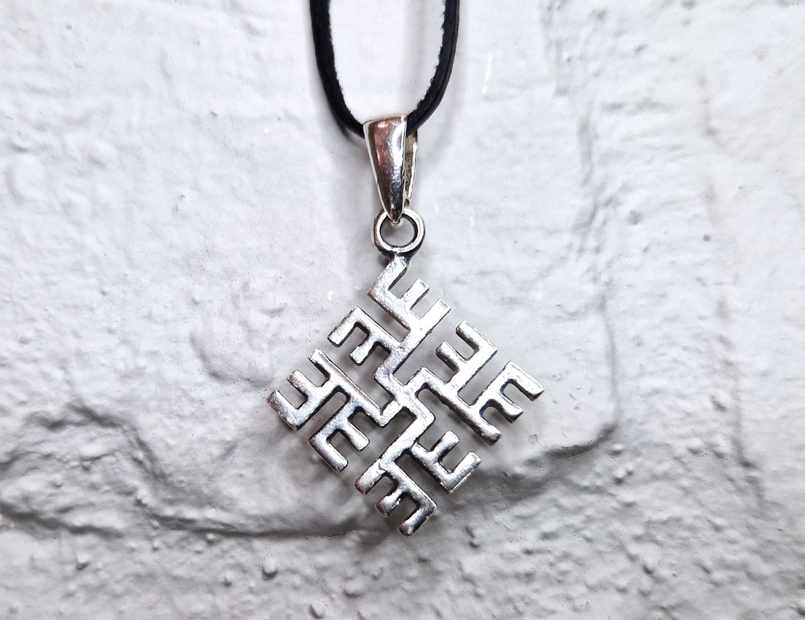 Latvian Thunder God Cross Pendant | Silver Necklace | Pagan God Cross ...
