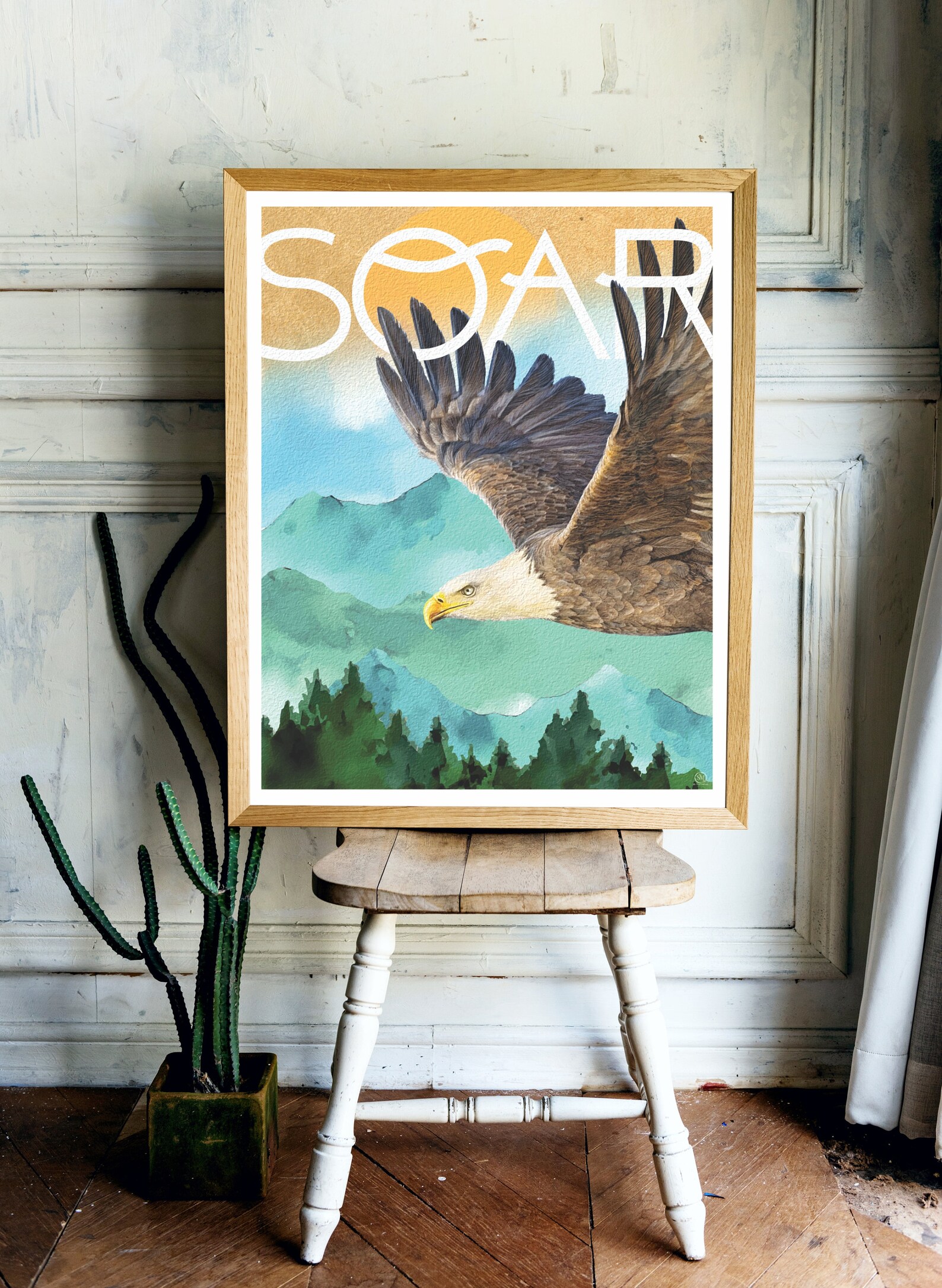 Eagle Poster Print, American Eagle Art, Wall Decor, Eagle Art, American ...