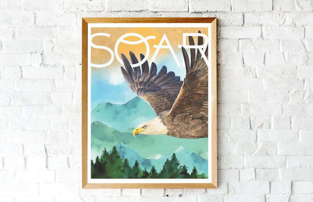 Eagle Poster Print, American Eagle Art, Wall Decor, Eagle Art, American ...