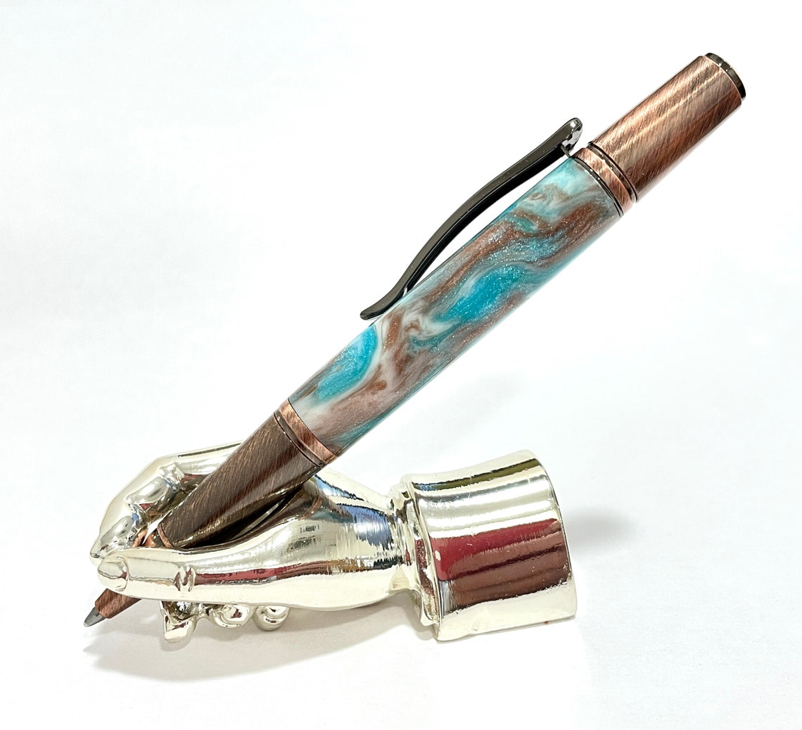 Stunning Hand Turned Retractable Ballpoint Pen. Antique Copper - Etsy