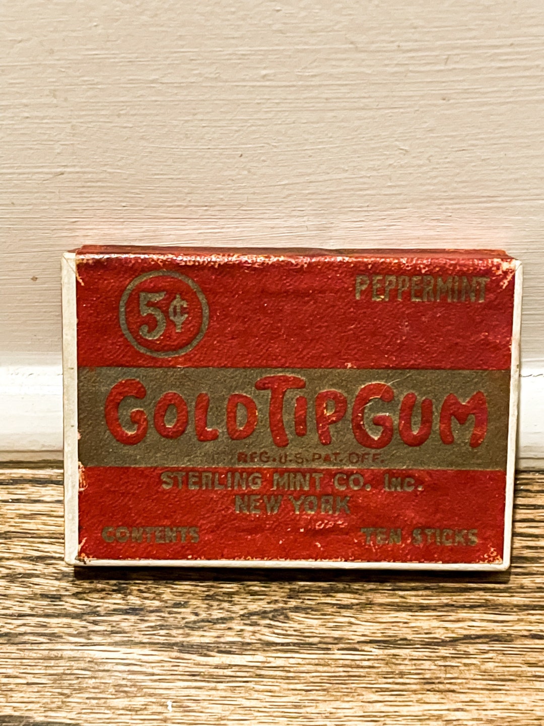 RARE FIND - Gold Tip Gum Box Carton Package - Vintage Candy Boxes ...