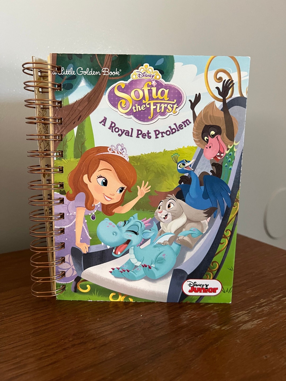 Sofia the First - Little Golden Book Repurposed Wire Bound Journal - Etsy