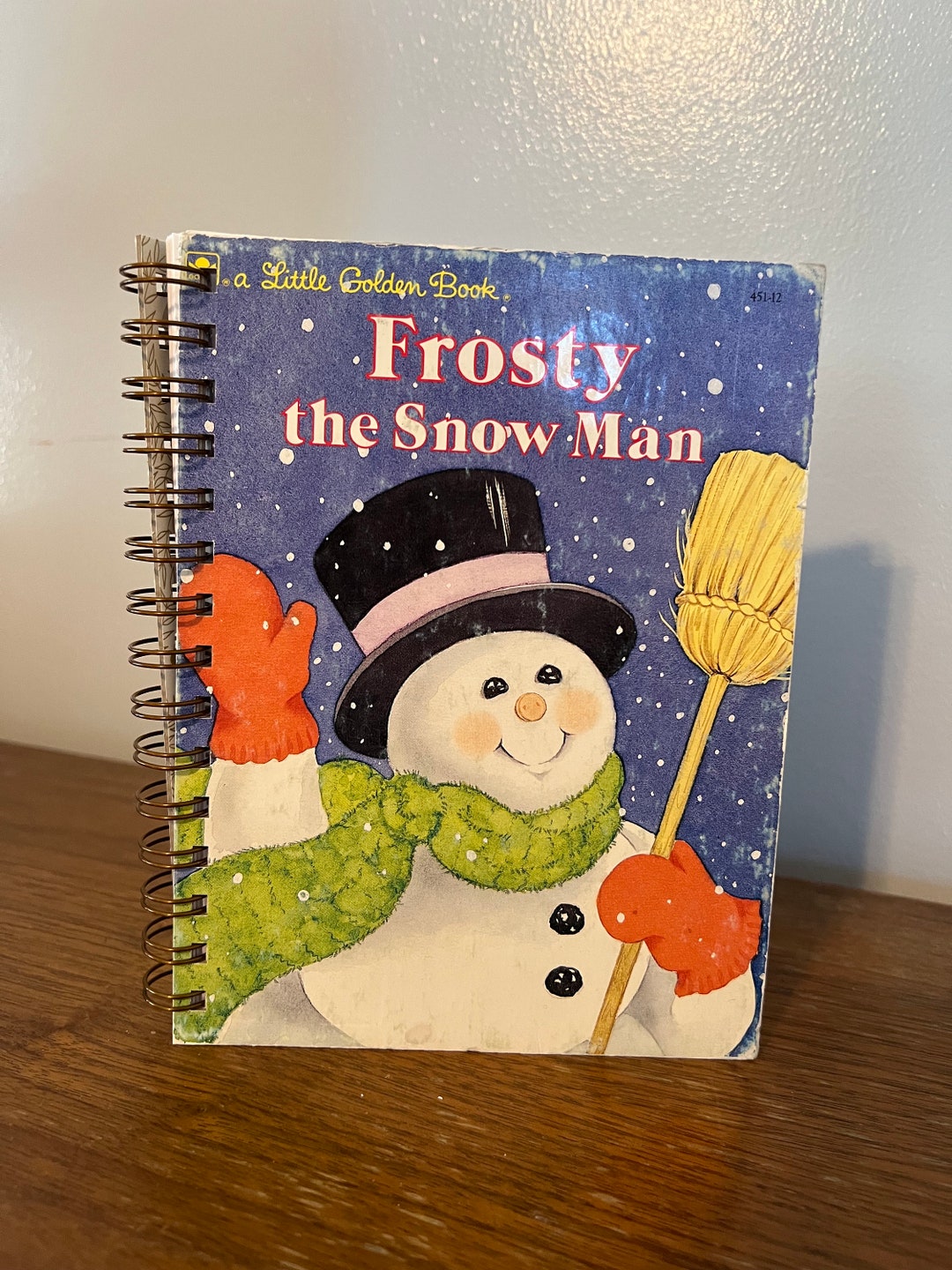 Frosty the Snowman - Little Golden Book Repurposed Wire Bound Journal ...