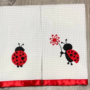 Ladybugs Kitchen Towels - Etsy