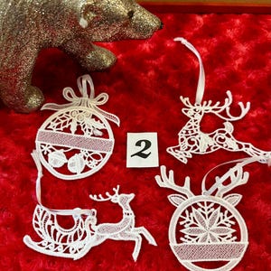 Christmas Lace Embroidered Ornaments, Snowflakes - Etsy