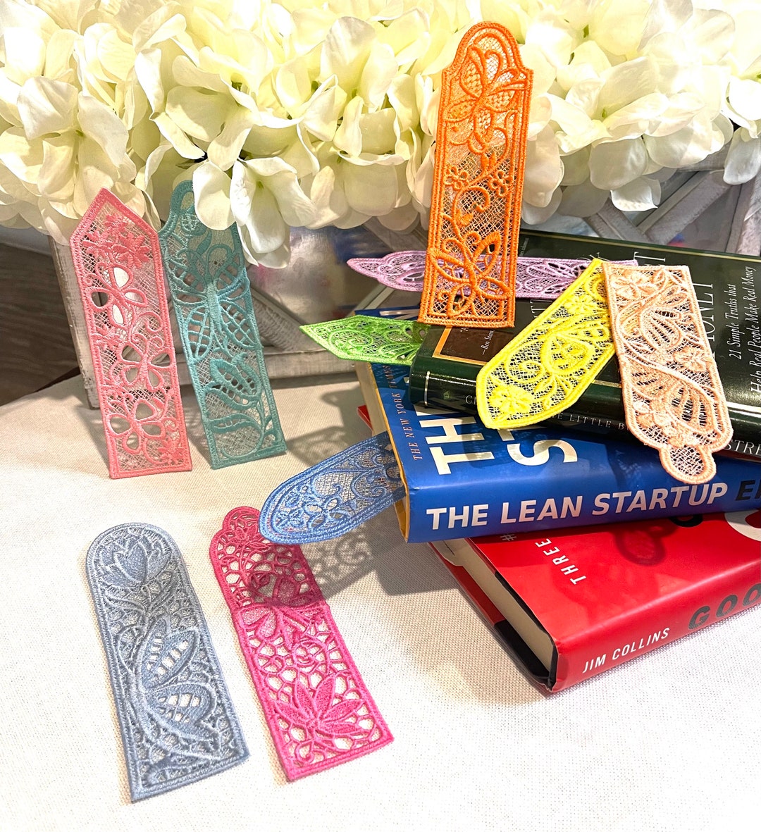 Lace Embroidered Bookmarks - Etsy