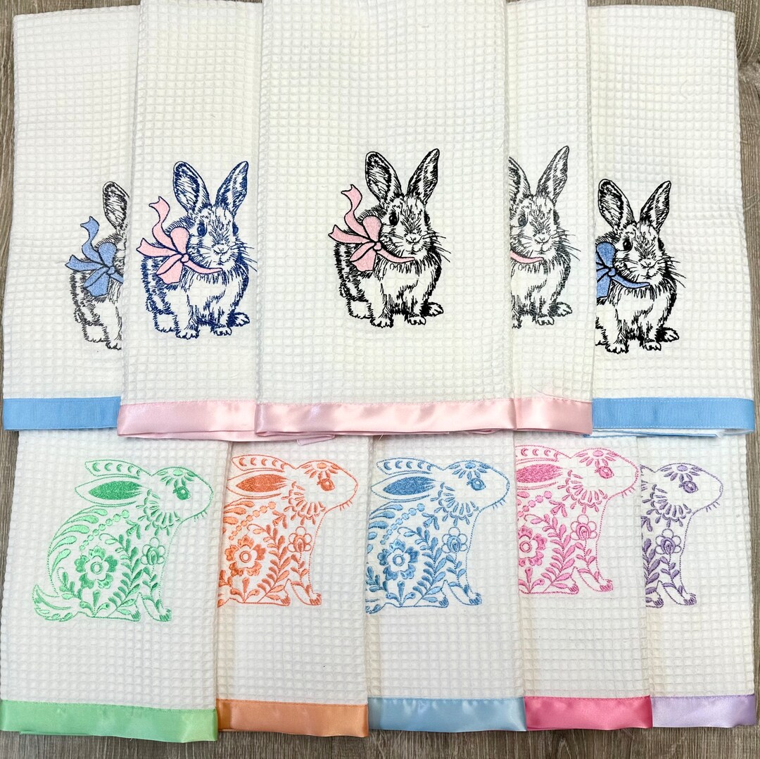Easter - Spring Bunny Kitchen Towels - Etsy