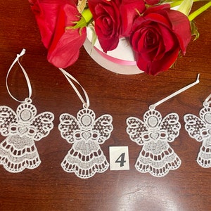 Lace Embroidered Angel Ornaments - Etsy