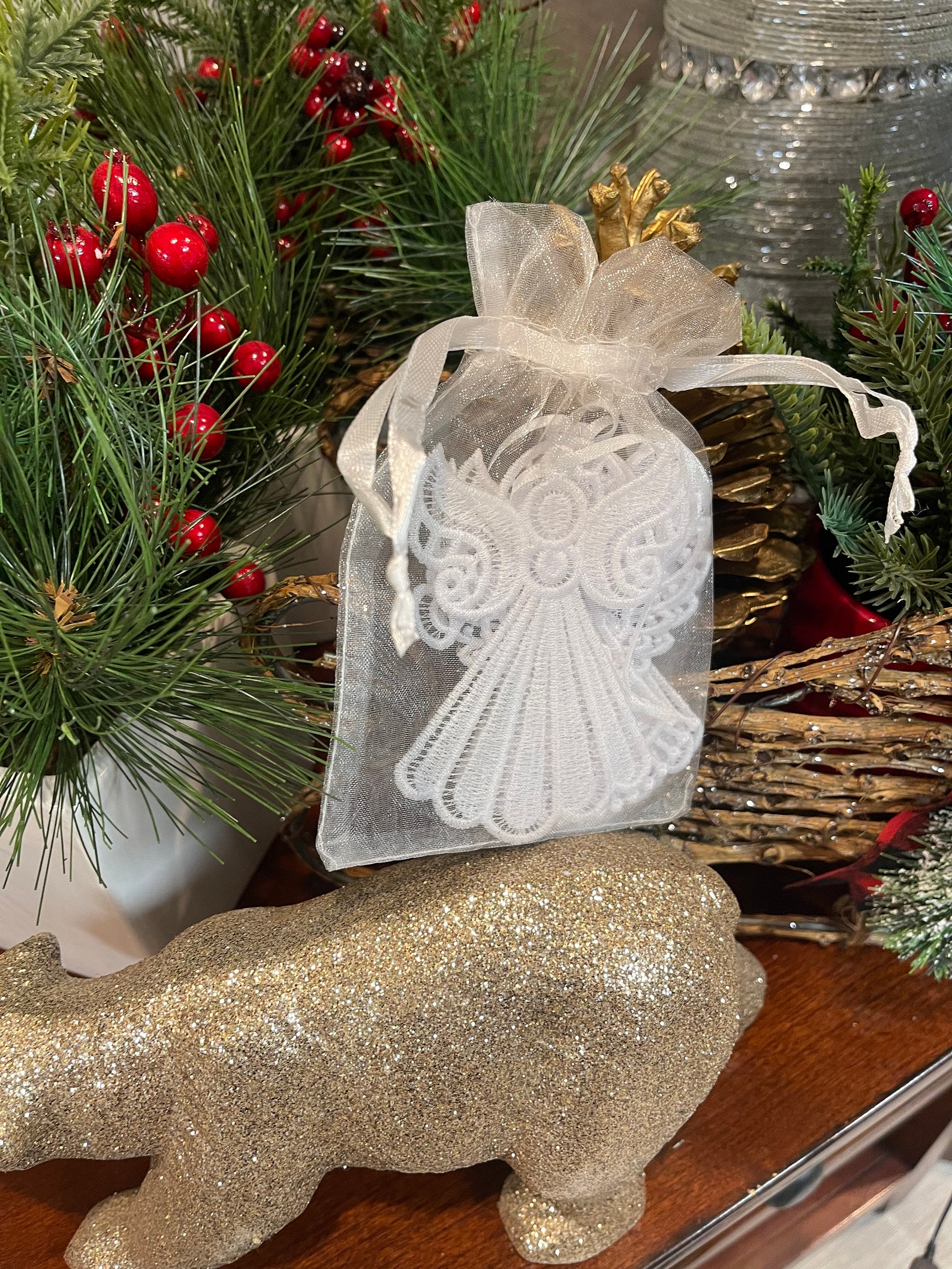 Lace Embroidered Angel Ornaments - Etsy