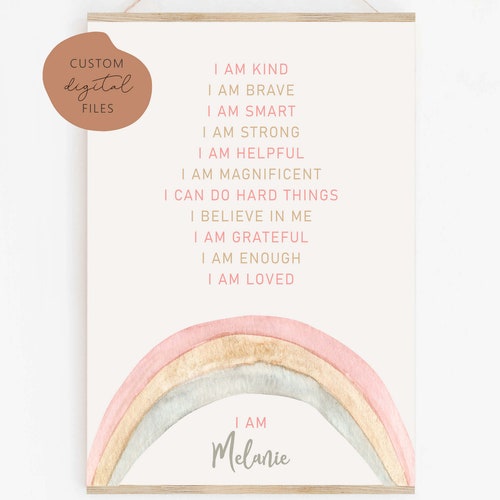 I AM Positive Affirmations Classroom Door Vinyl Wall Decal | Etsy