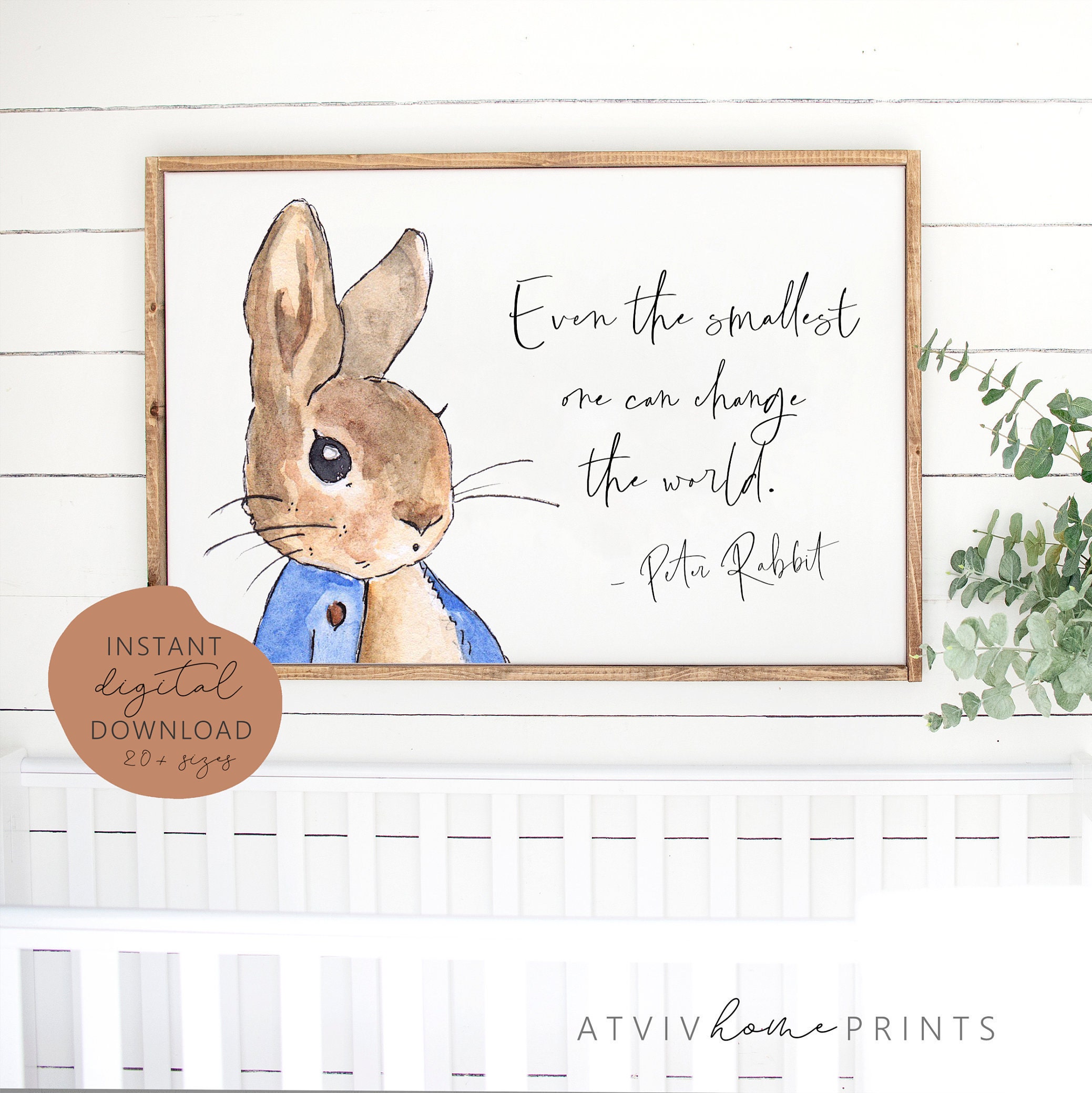 Art & Collectibles Custom Baby Gift Peter Rabbit Quote Even the ...