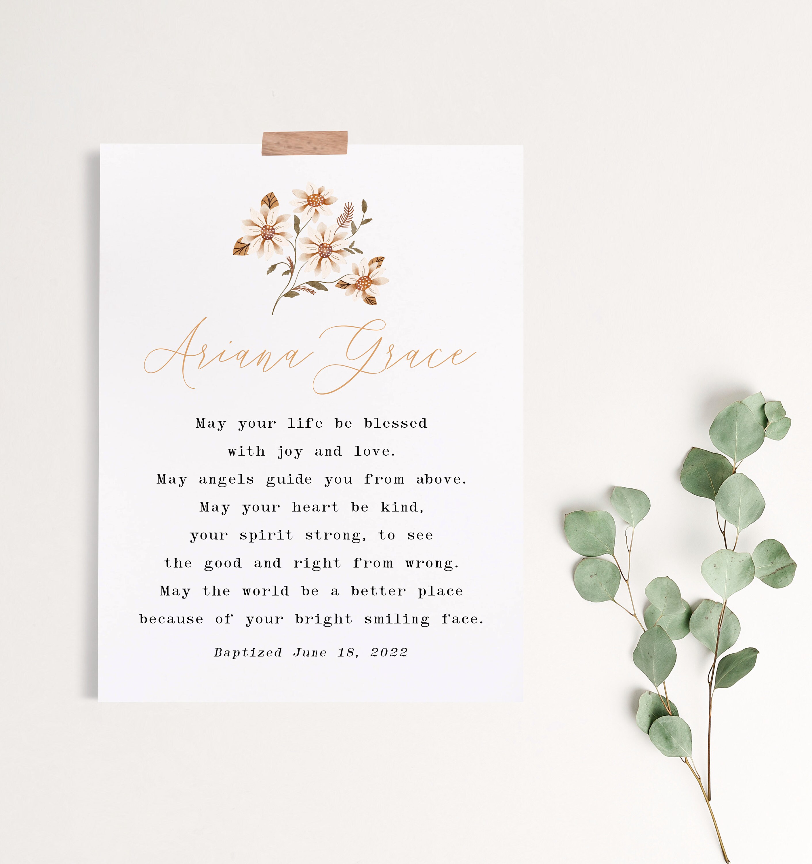 Baptism Print Personalised Baptism Print Custom Name Baptism - Etsy