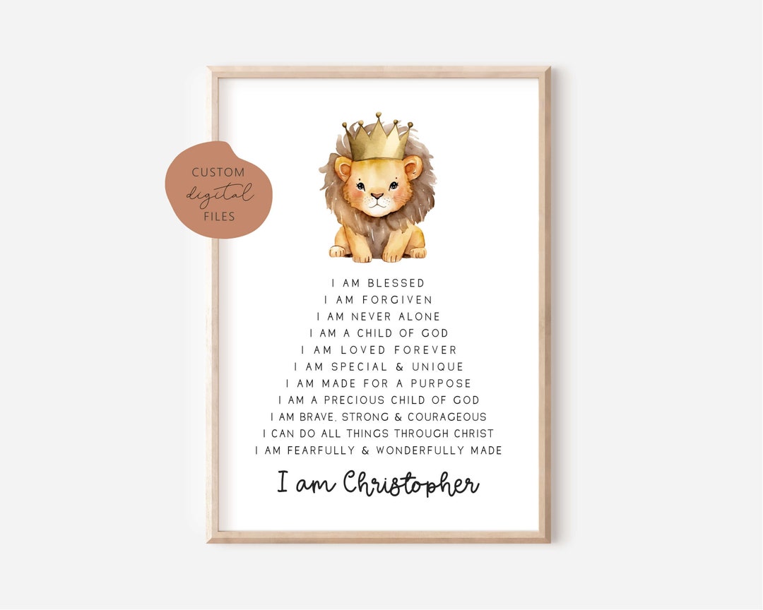 Christian Affirmations Print, Personalized Affirmations Print, Custom ...