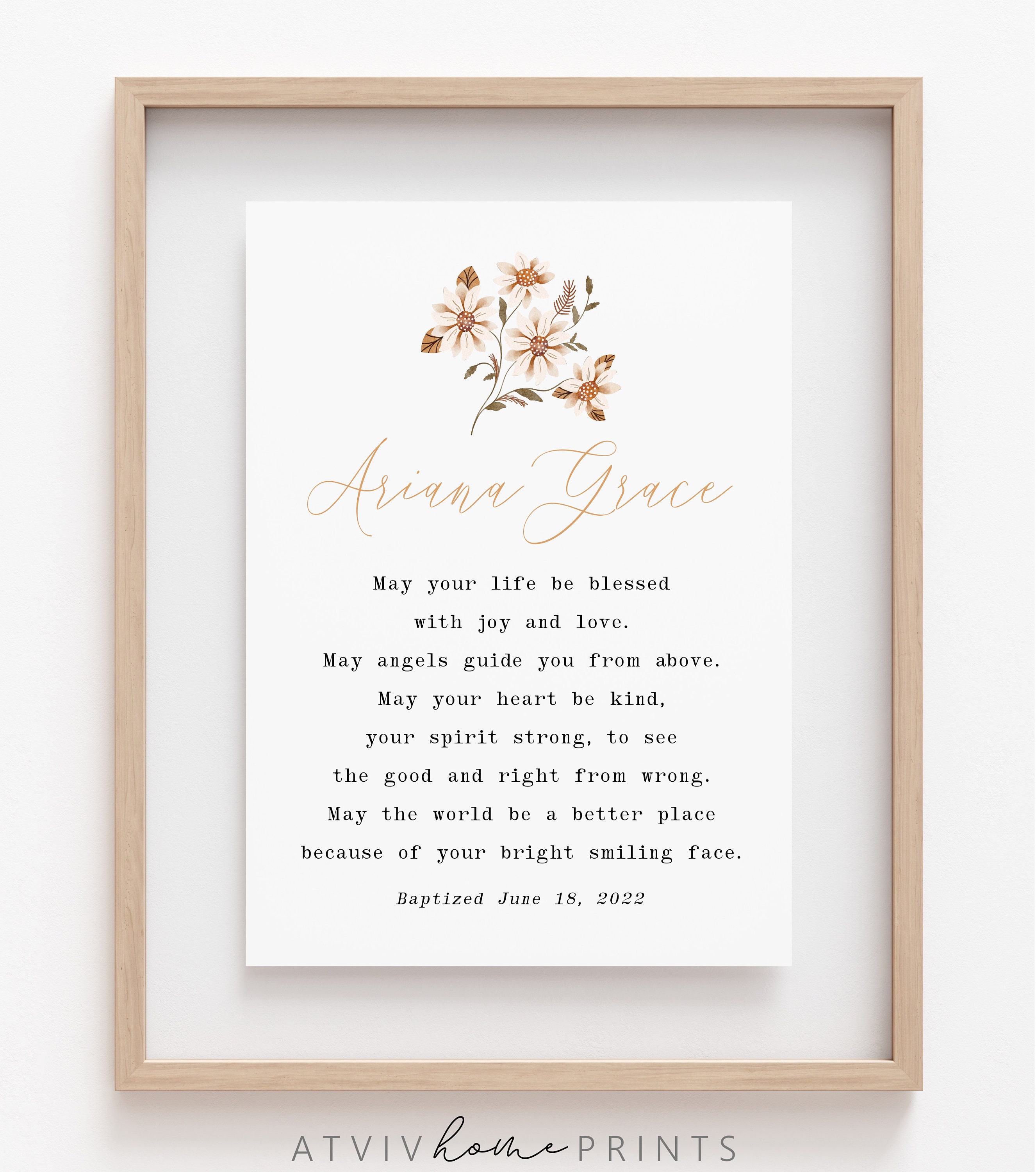 Baptism Print Personalised Baptism Print Custom Name Baptism - Etsy