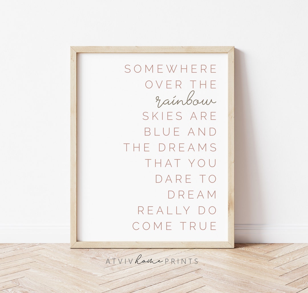 Somewhere Over the Rainbow Print, Pastel Rainbow Print, Boho Rainbow ...