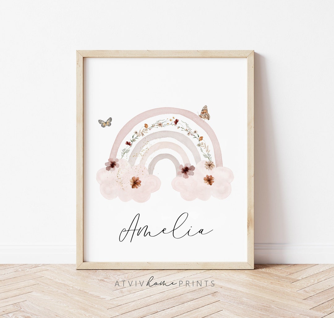 Rainbow Name Print, Rainbow Name Printable, Personalised Name Print ...
