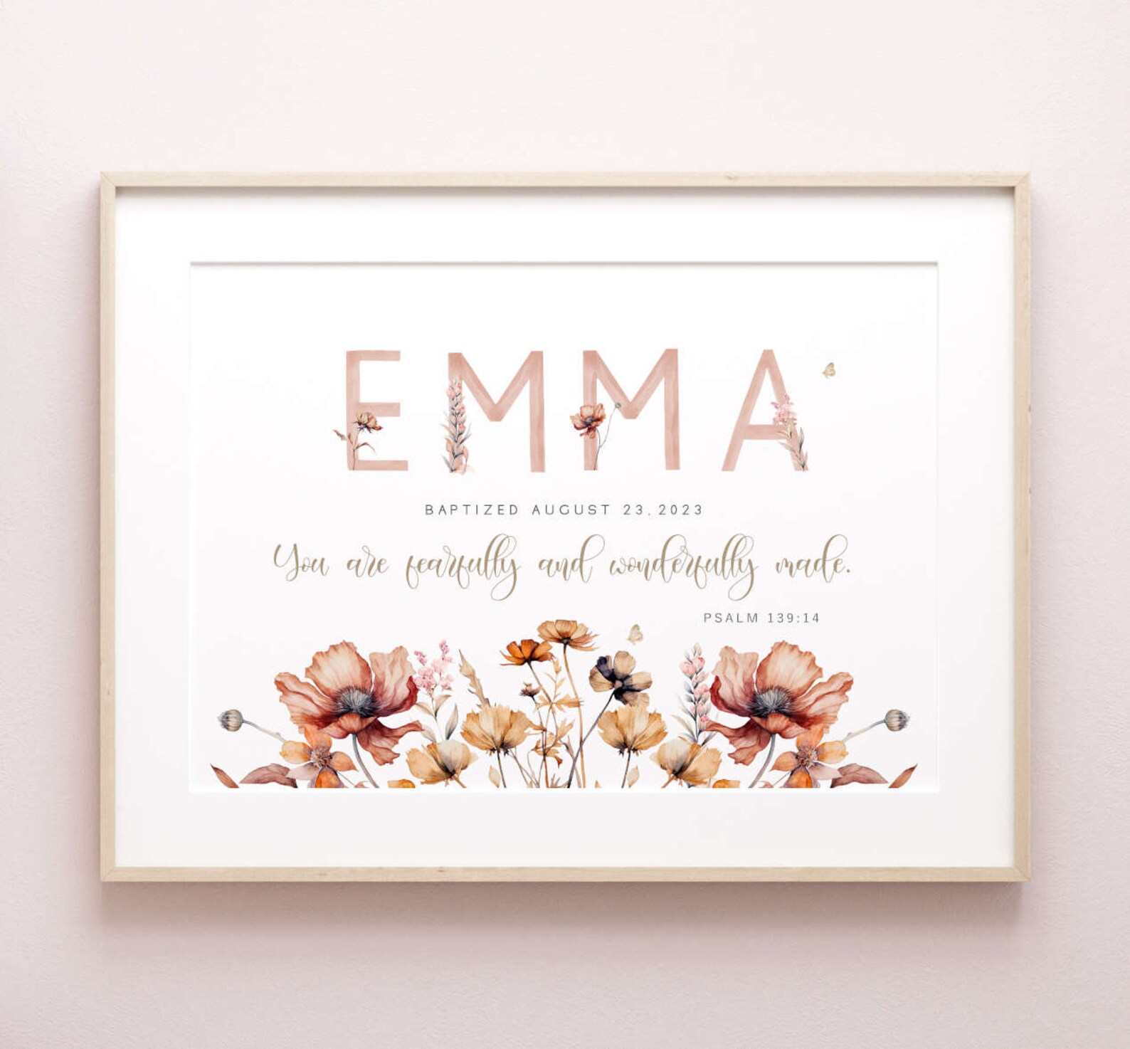 Baptism Print, Personalized Baptism Print, Custom Name,baptism Gift for ...