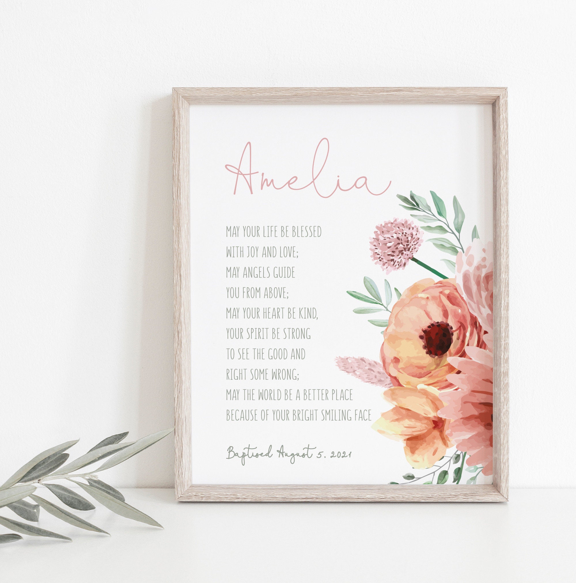 Baptism Print Personalised Baptism Print Custom Name Baptism - Etsy