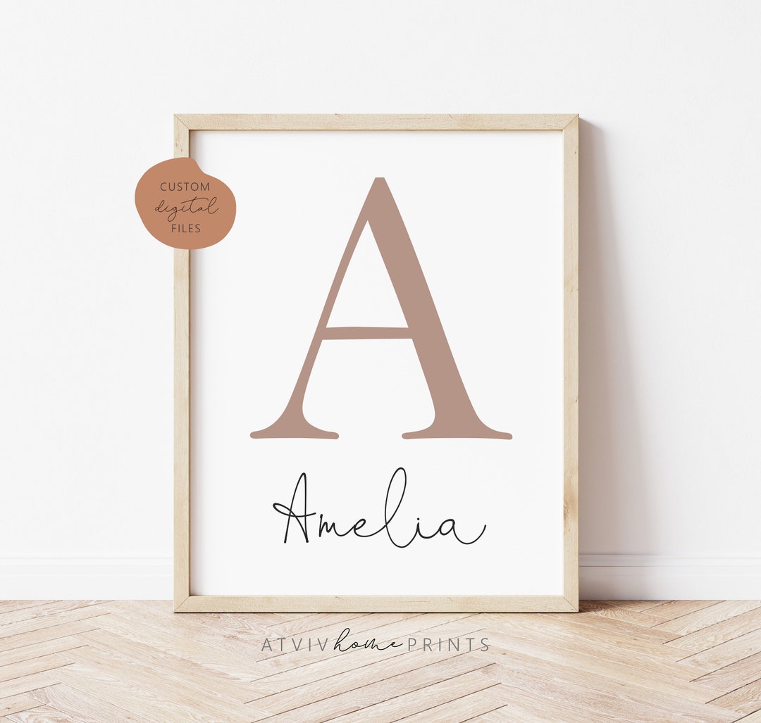 Custom Initial Print, Name Printable, Personalised Name Print ...