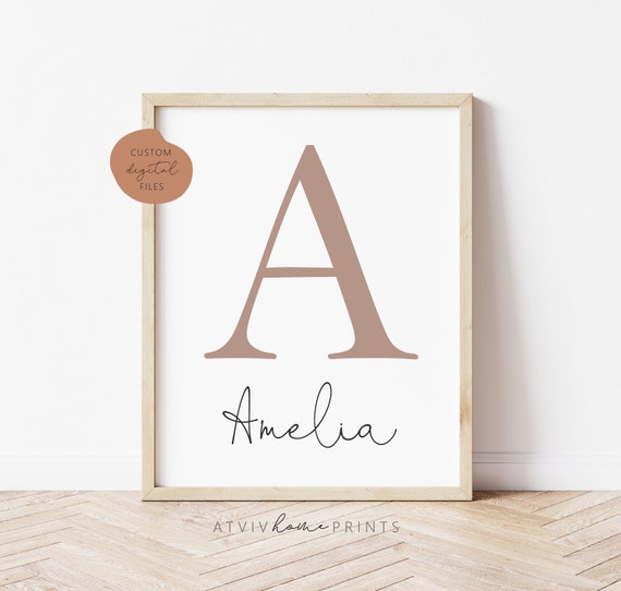 Custom Initial Print Name Printable Personalised Name Print | Etsy