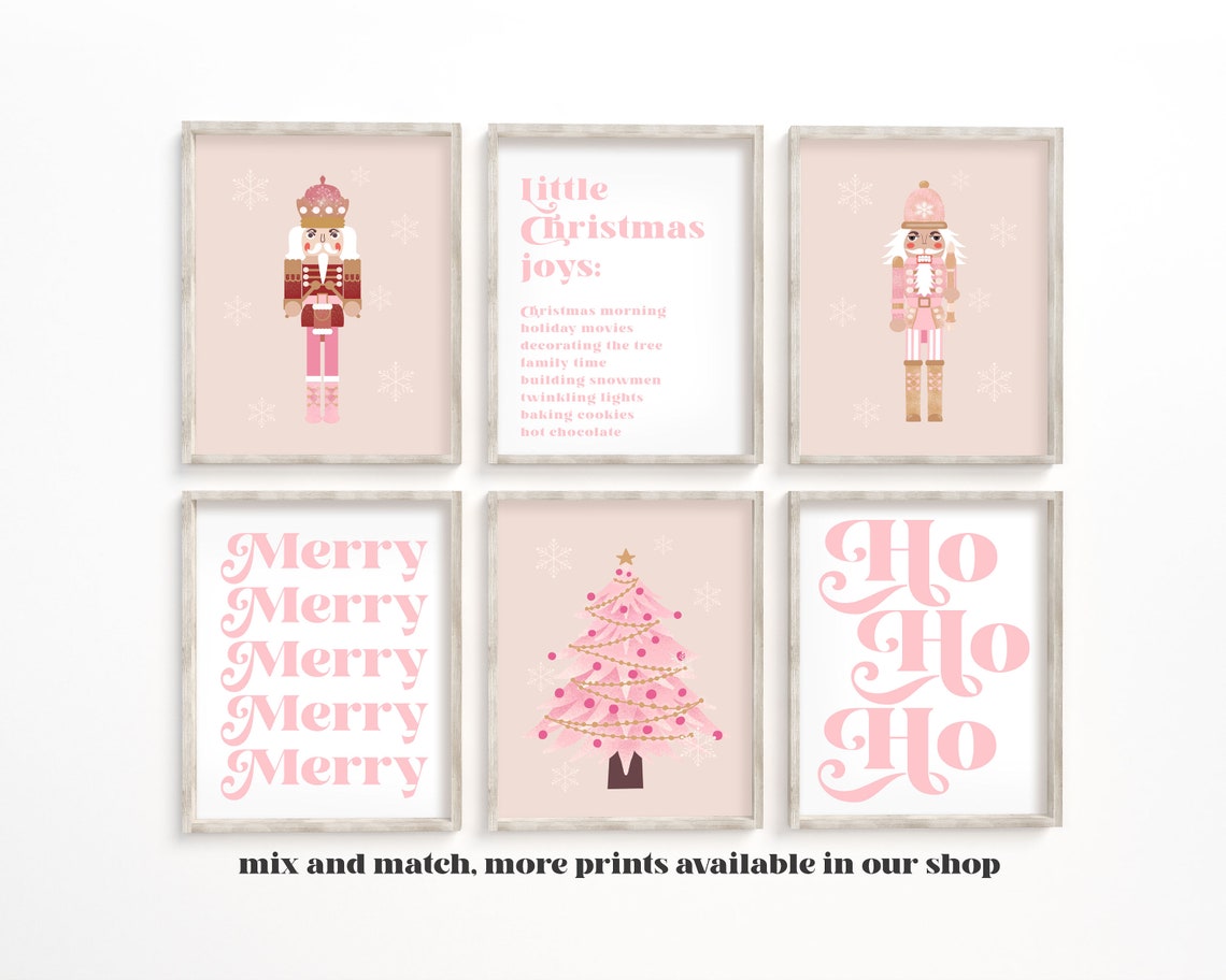 Hohoho Print, Hohoho Printable, Pink Hohoho Print, Pink Christmas Print ...