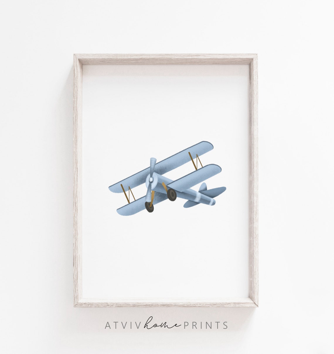 Blue Plane Print Airplane Print Vintage Plane Print Nursery | Etsy