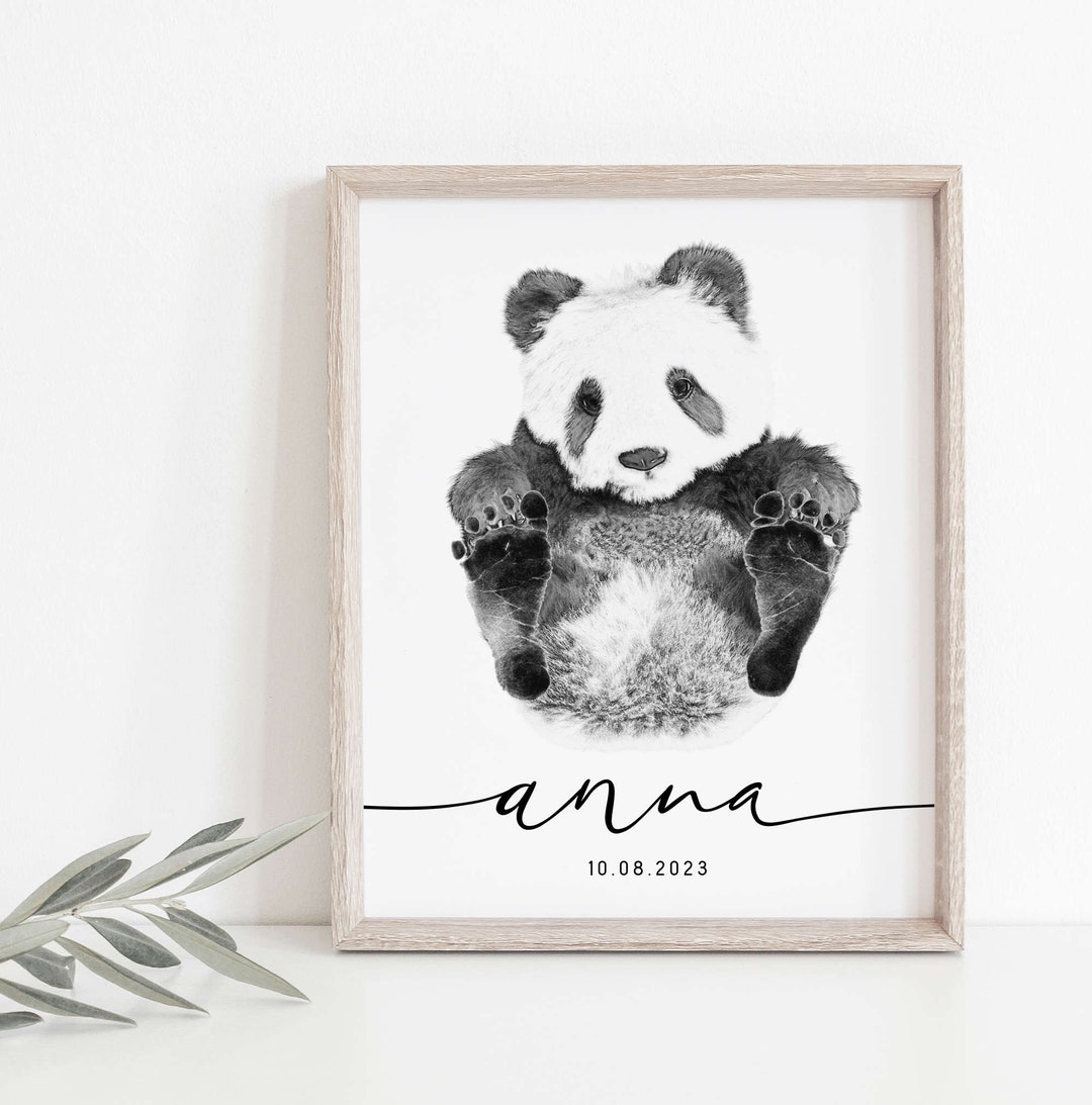 Personalised Birth Print, Newborn Footprint, Baby Footprint Art, Birth ...