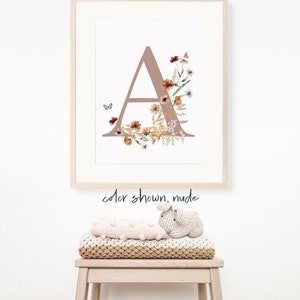 Custom Floral Initial Print Custom Wildflower Prints - Etsy