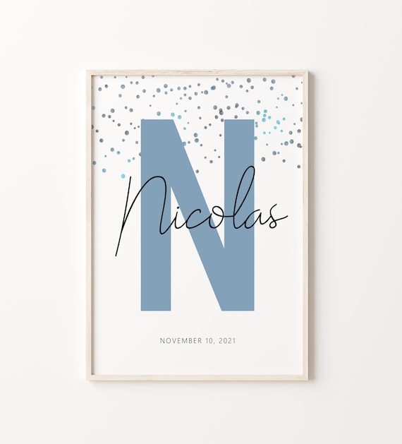 Custom Initial Print Name Printable Personalized Name Print | Etsy