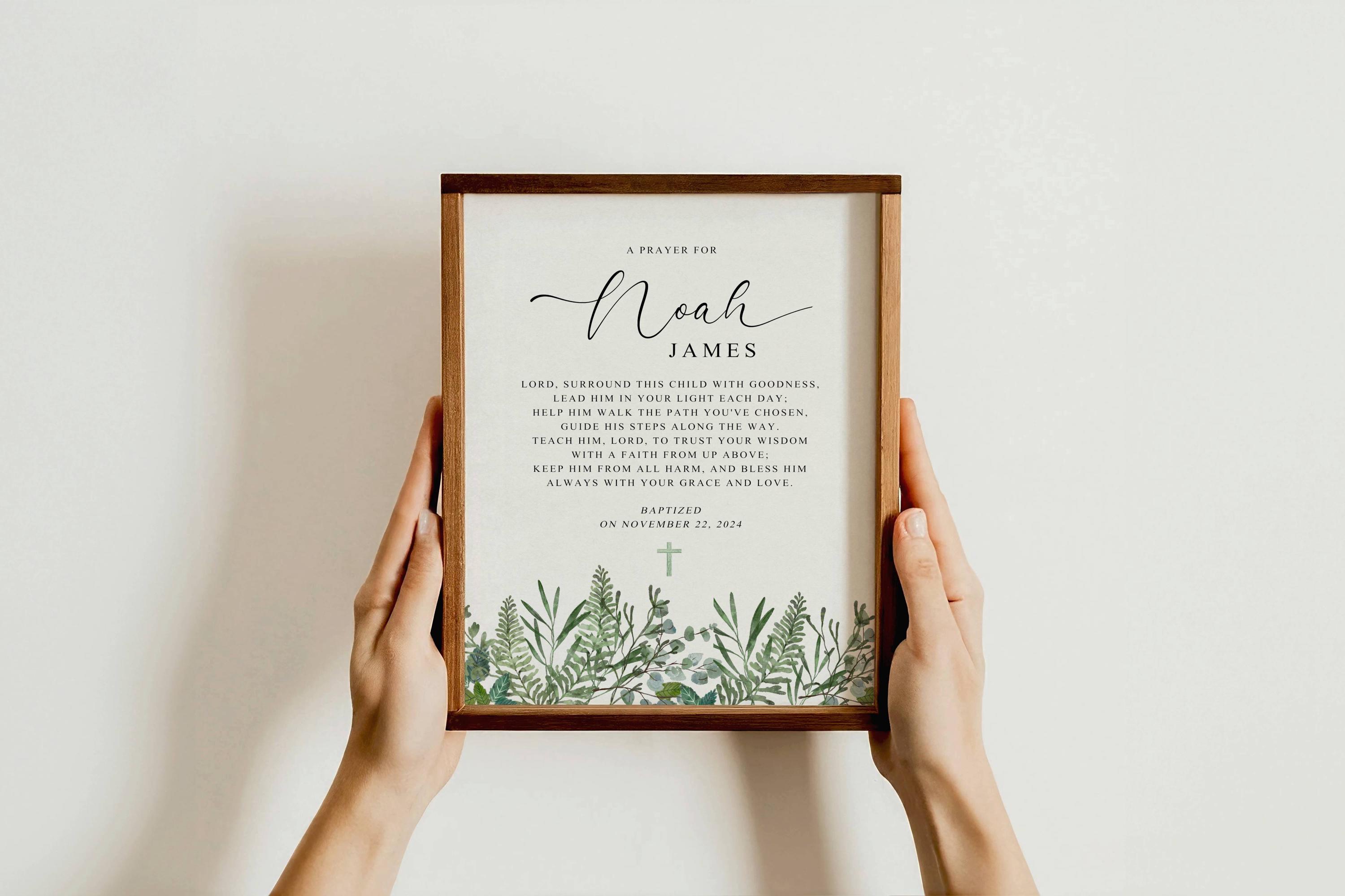 Baptism Print, Personalised Baptism Print, Custom Name Baptism Print ...
