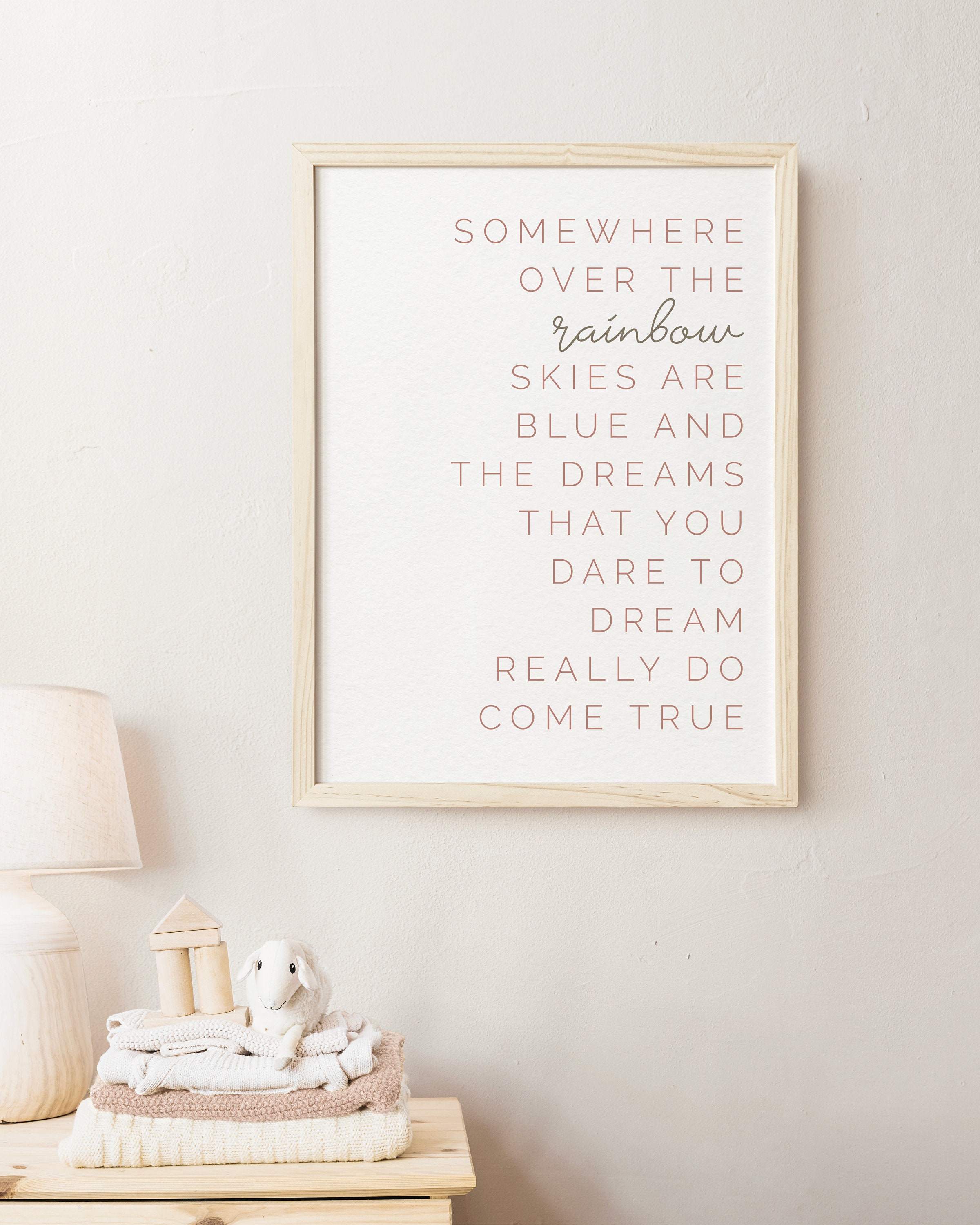 Somewhere Over the Rainbow Print, Pastel Rainbow Print, Boho Rainbow ...