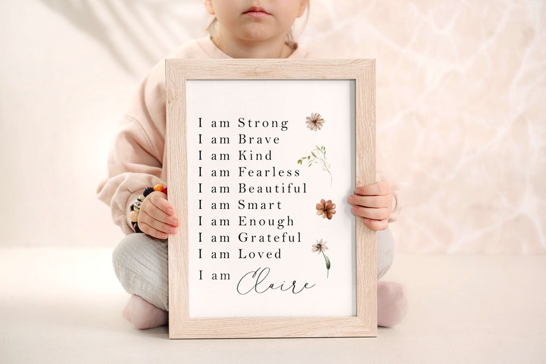 Affirmations Print, Custom Affirmations, Girls Affirmations Print ...