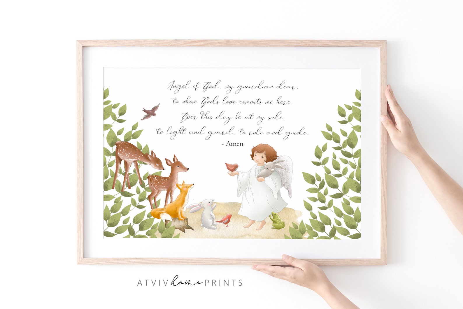 Angel of God, Guardian Angel Prayer Art Print, Printable Children's ...
