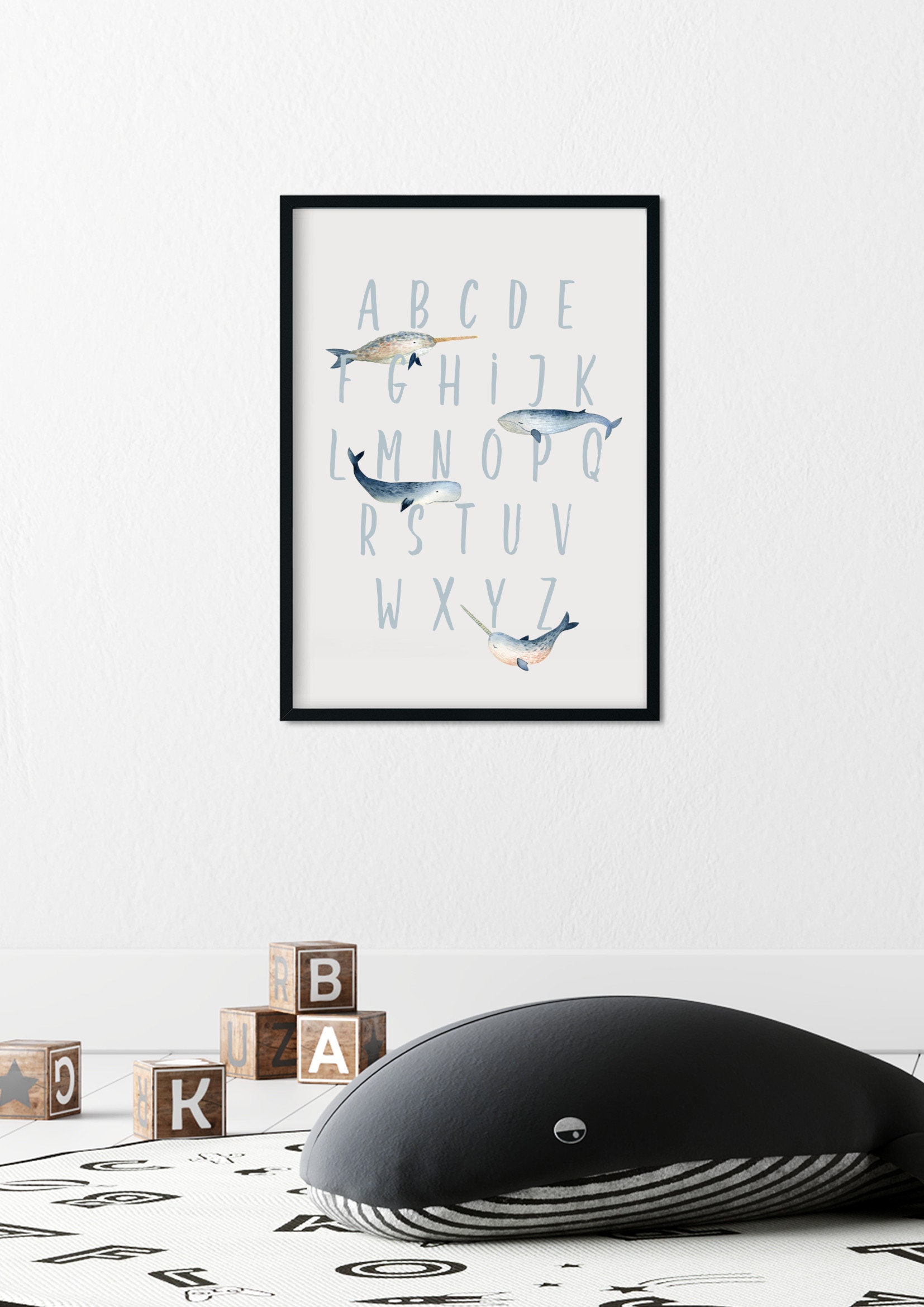 Ocean Alphabet Print, Nautical Alphabet Print, Nursery Print, Nautical ...