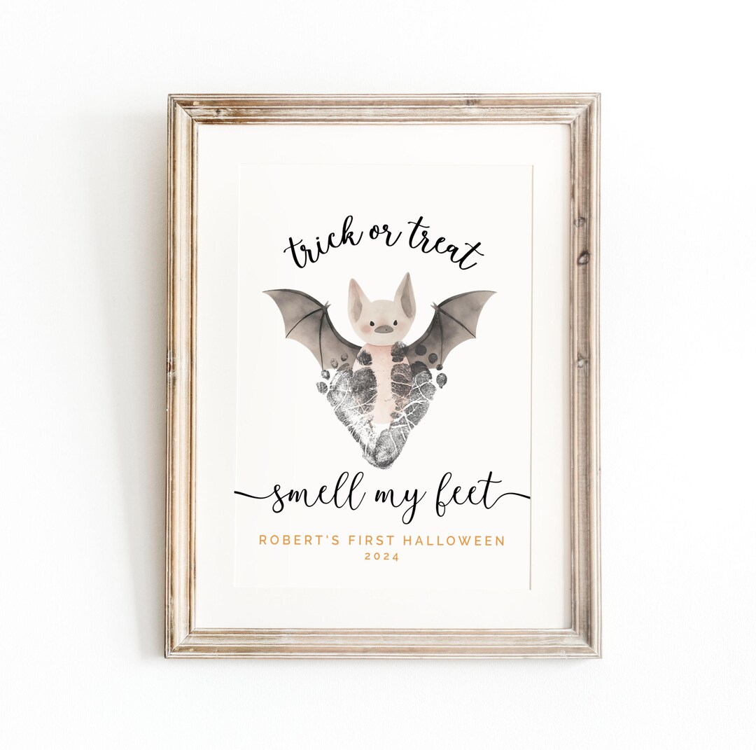 Personalized My First Halloween Footprint Art, Halloween Footprint ...