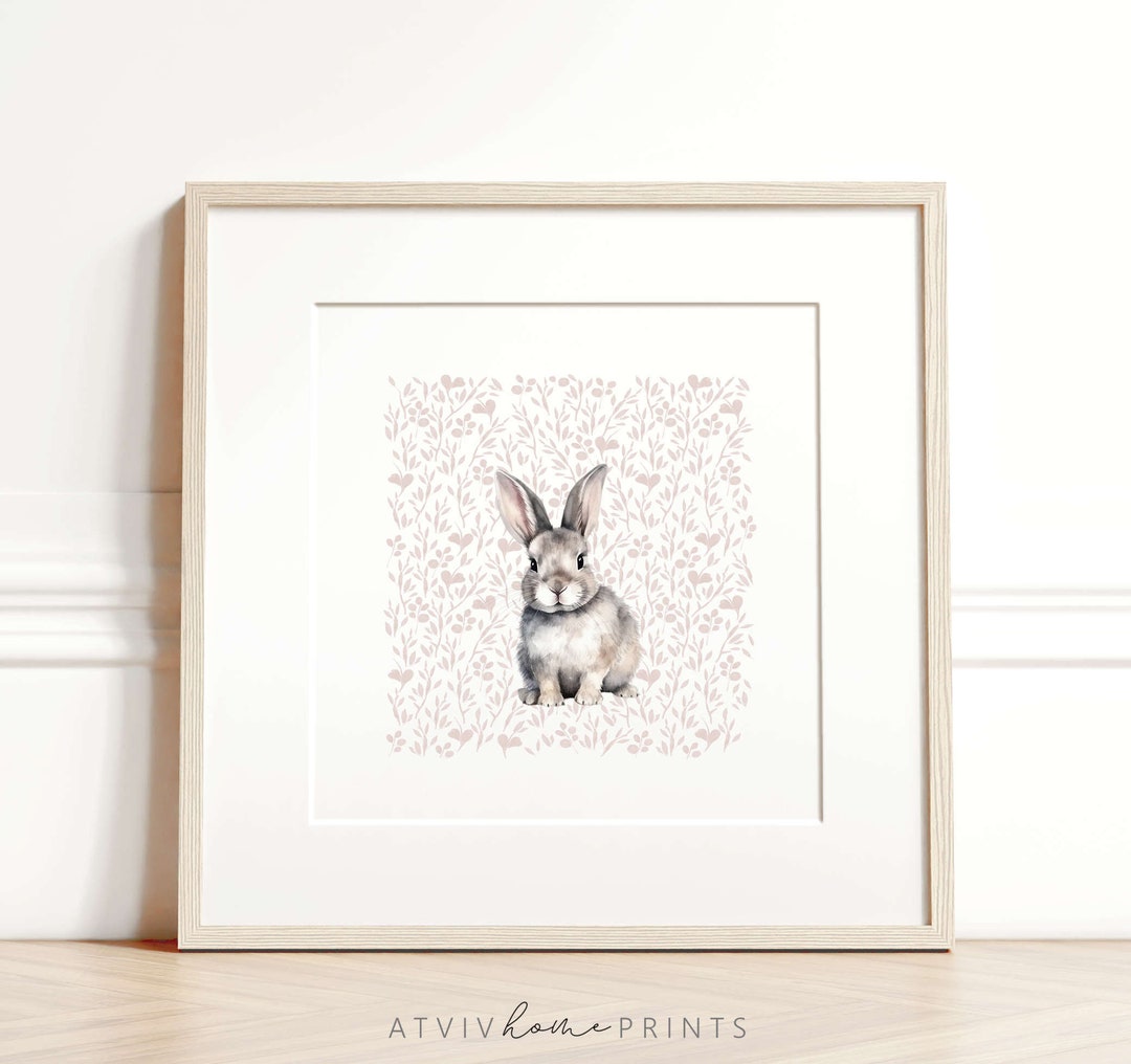 Bunny Nursery Print, Bunny Nursery Art, Cute Bunny Print, Woodland ...