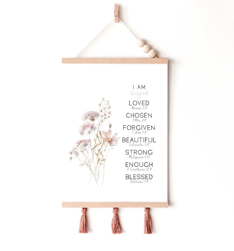 Christian Affirmations Print, Printable Affirmations Print, Bible Verse ...