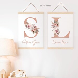 Custom Floral Initial Print, Custom Boho Initial Print, Custom Boho ...