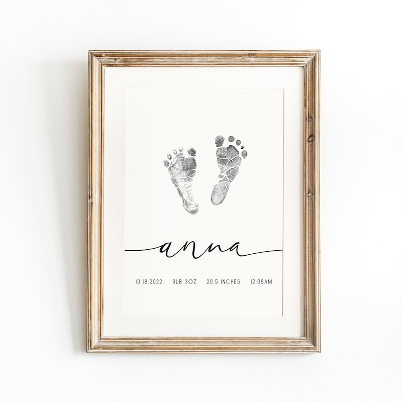 Baby Stat and Foot Print - Etsy
