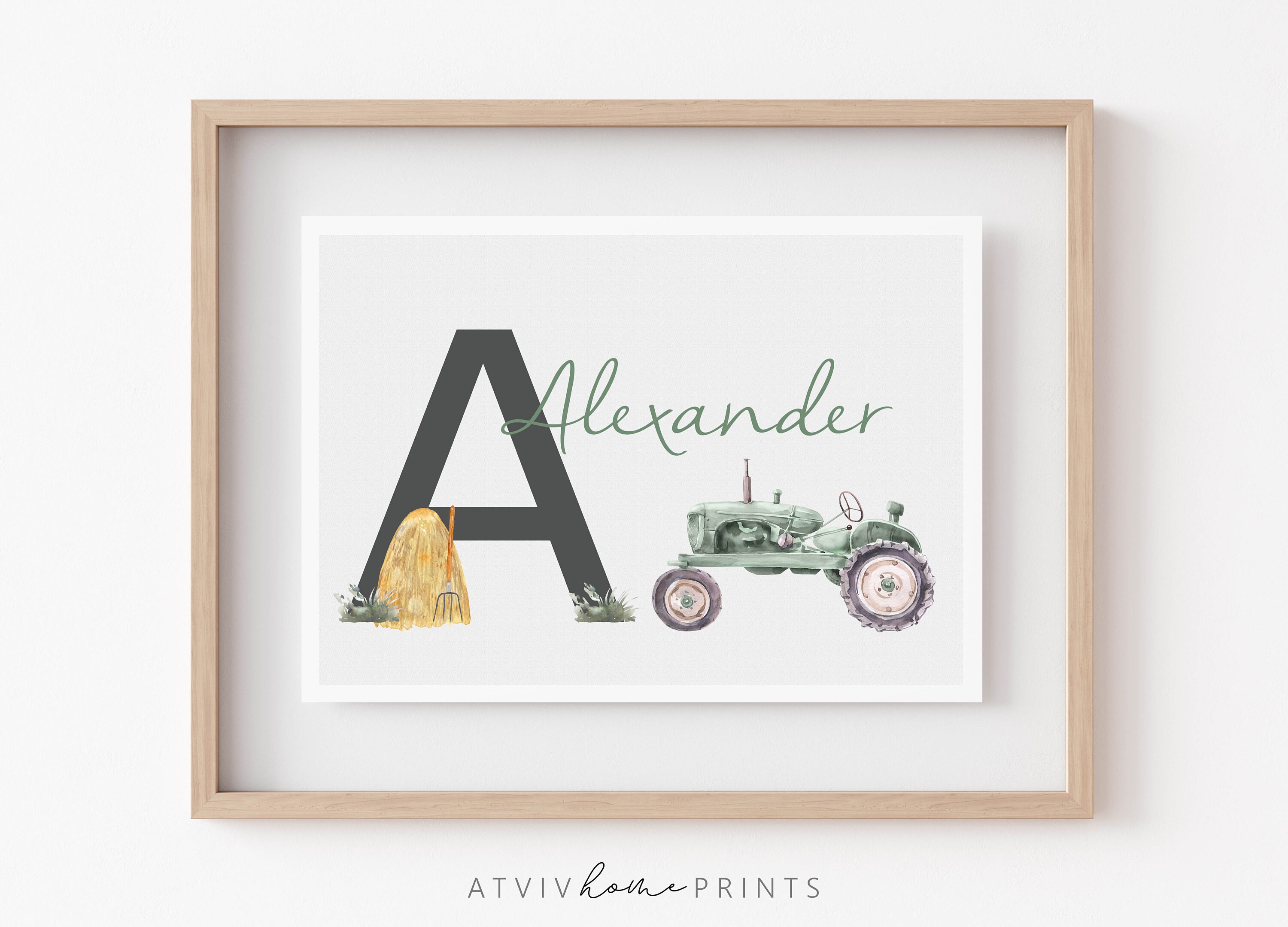 Tractor Custom Name Print Personalized Tractor Print Farm - Etsy