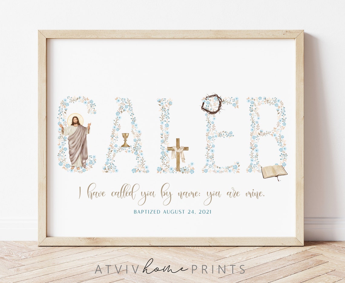 Baptism Print Personalized Baptism Print Custom Name - Etsy
