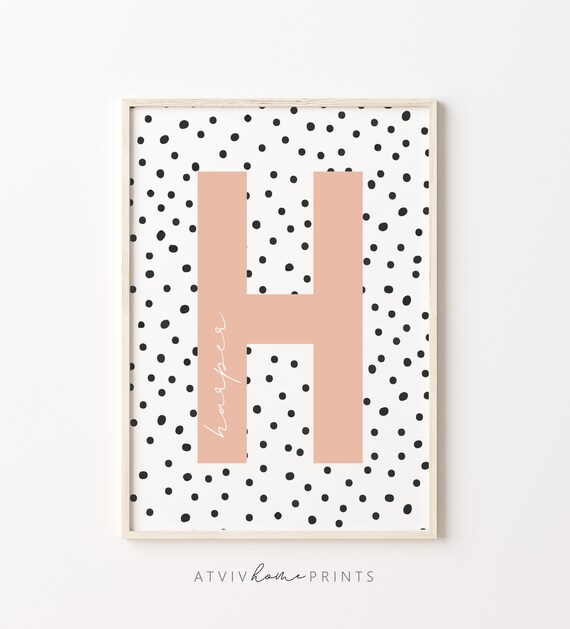 Custom Initial Print Spotty Initial Print Printable | Etsy