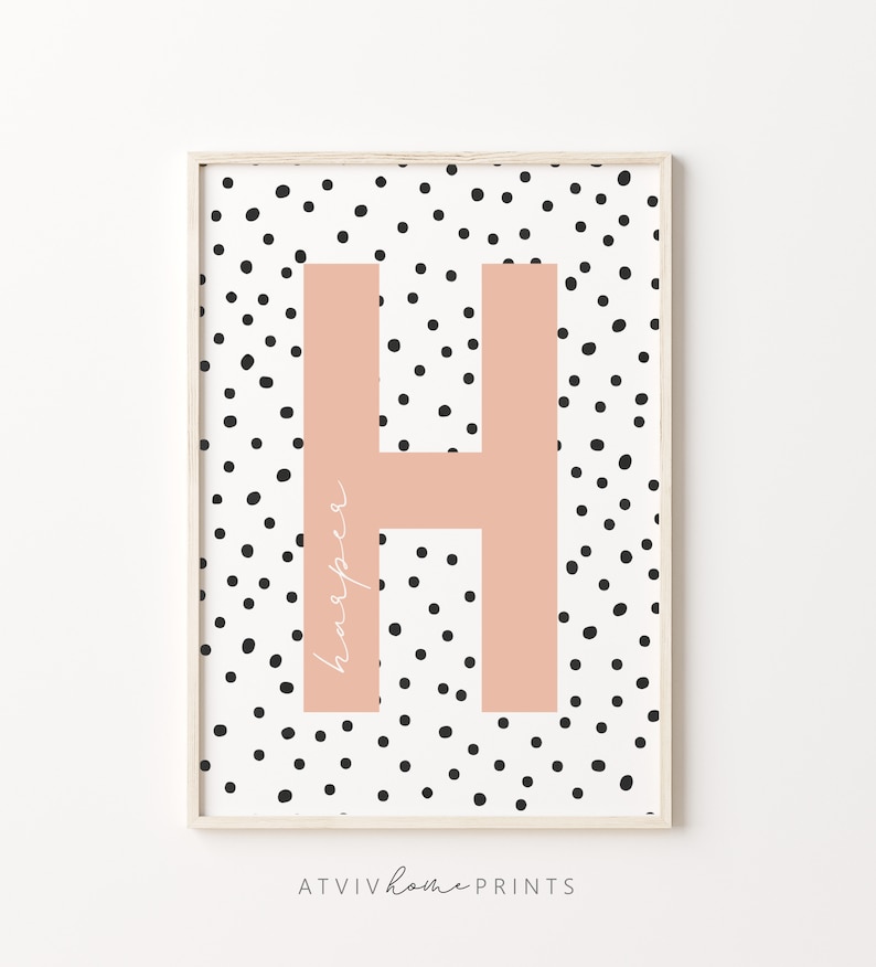 Custom Initial Print Spotty Initial Print Printable - Etsy